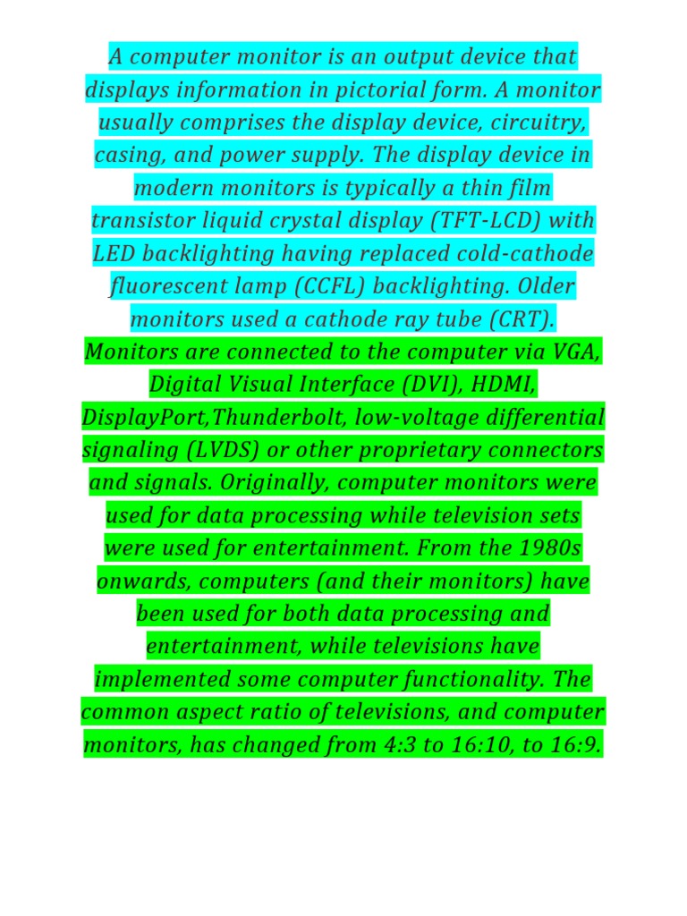 Exploring the Evolution of Computer Display Technologies: From Cathode ...