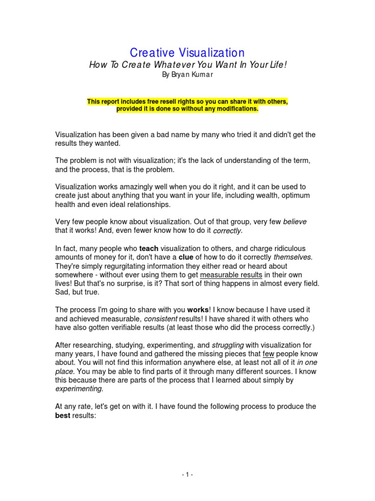 Visualization PDF | PDF | Breathing | Feeling