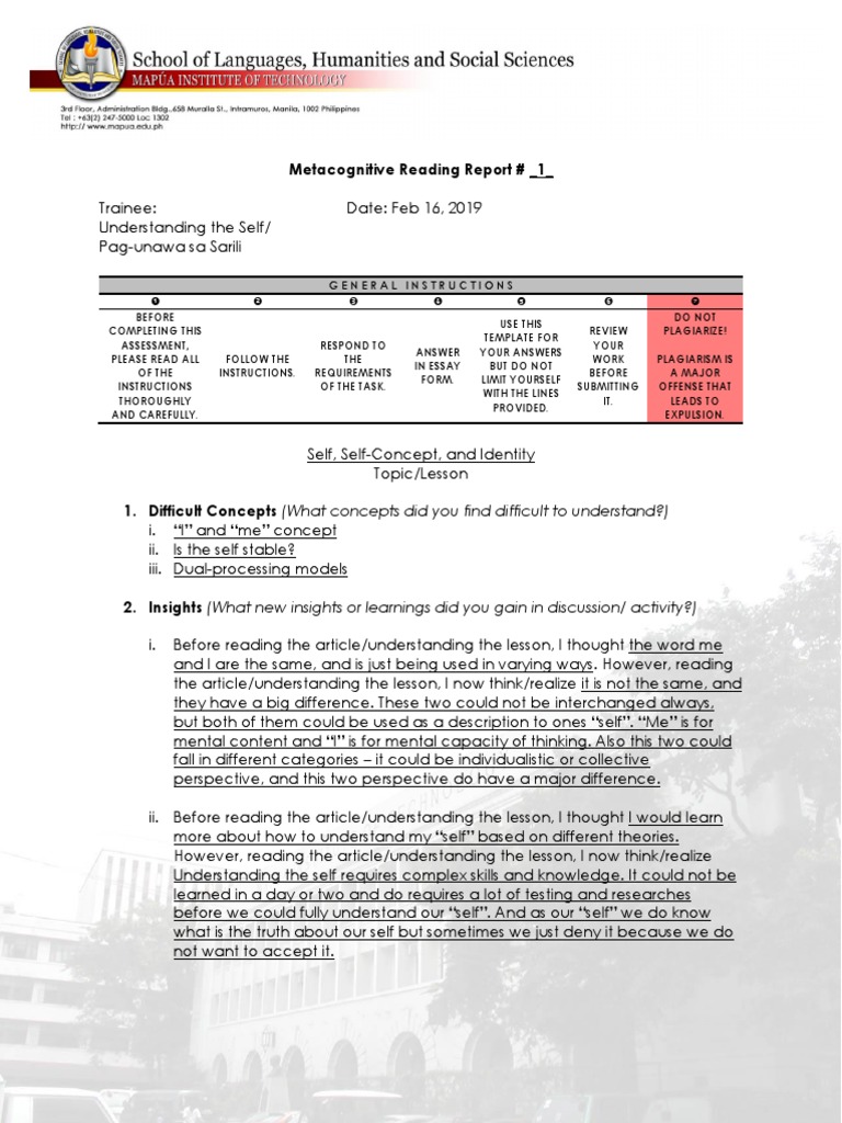 MRR1 Scribd | PDF | Self | Theory