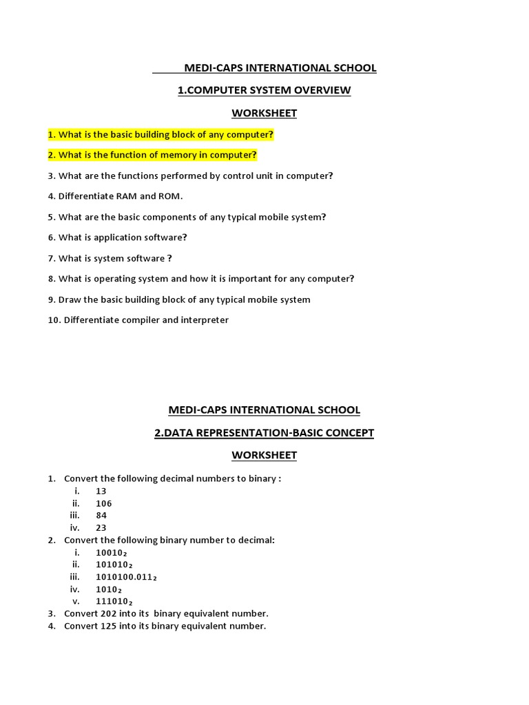 Worksheets | PDF | Database Index | Databases