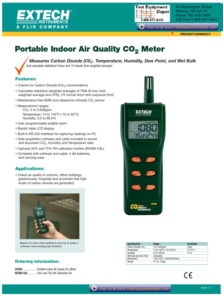 Portable Indoor Air Quality CO2 Meter: Measuring Carbon Dioxide ...
