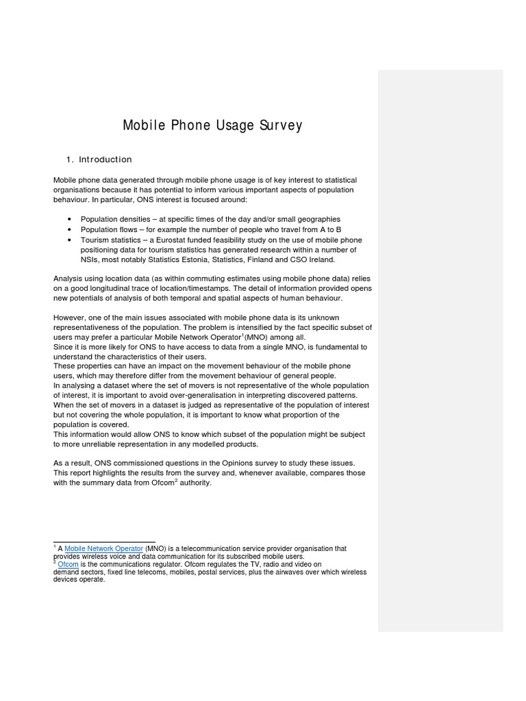 Understanding Mobile Phone Usage in the UK: An Analysis of ONS Opinions ...
