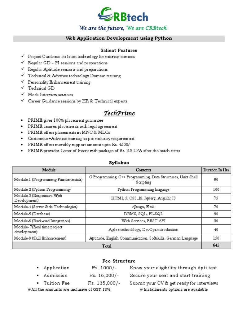 Web Application Development Using Python: Techprime | PDF | Databases ...
