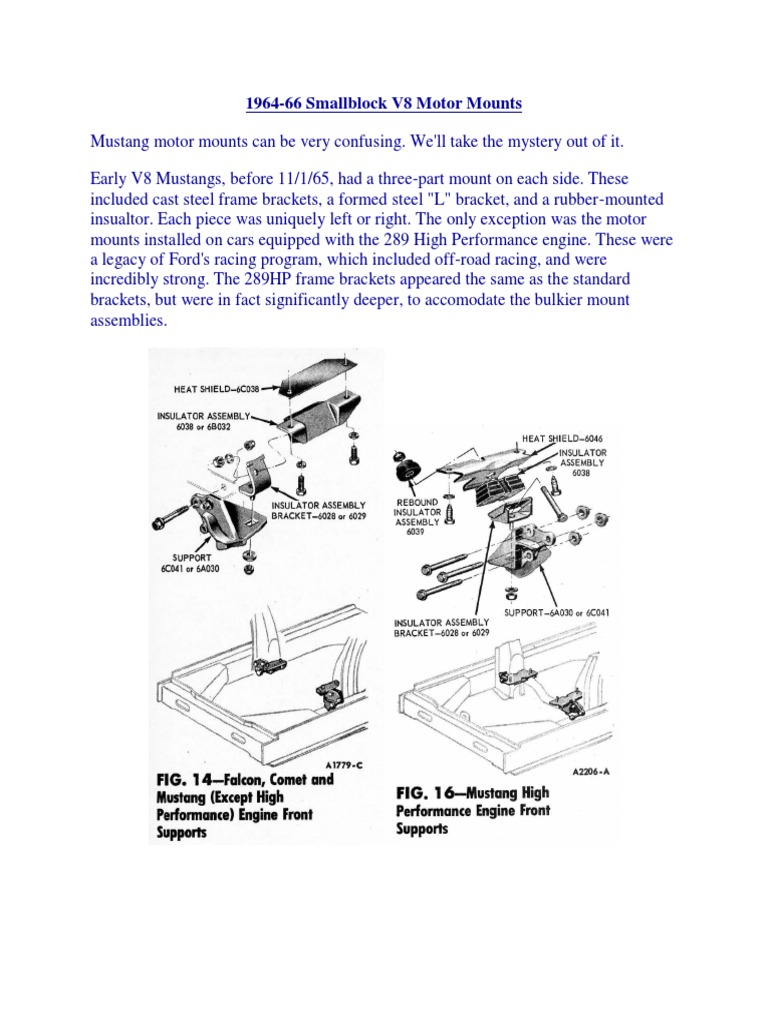 Ford V8 Motor Mounts Diagram For 1964-67 Mustang | PDF | Land Vehicles ...