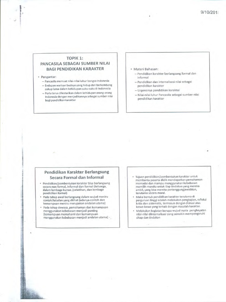 Materi PPT Character Building Pancasila Bab 1-7 Bahasa Indonesia | PDF