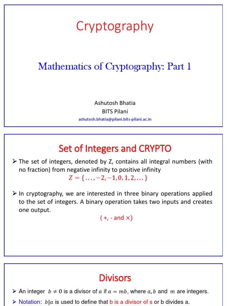Crypto Maths - Part 1 | PDF | Ring Theory | Abstract Algebra