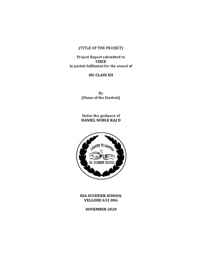 ISC Class XII Project Report Vellore | PDF | Career & Growth | Art