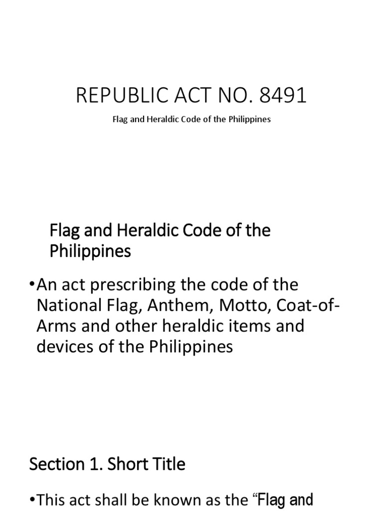 Flag and Heraldic Code of the Philippines | PDF