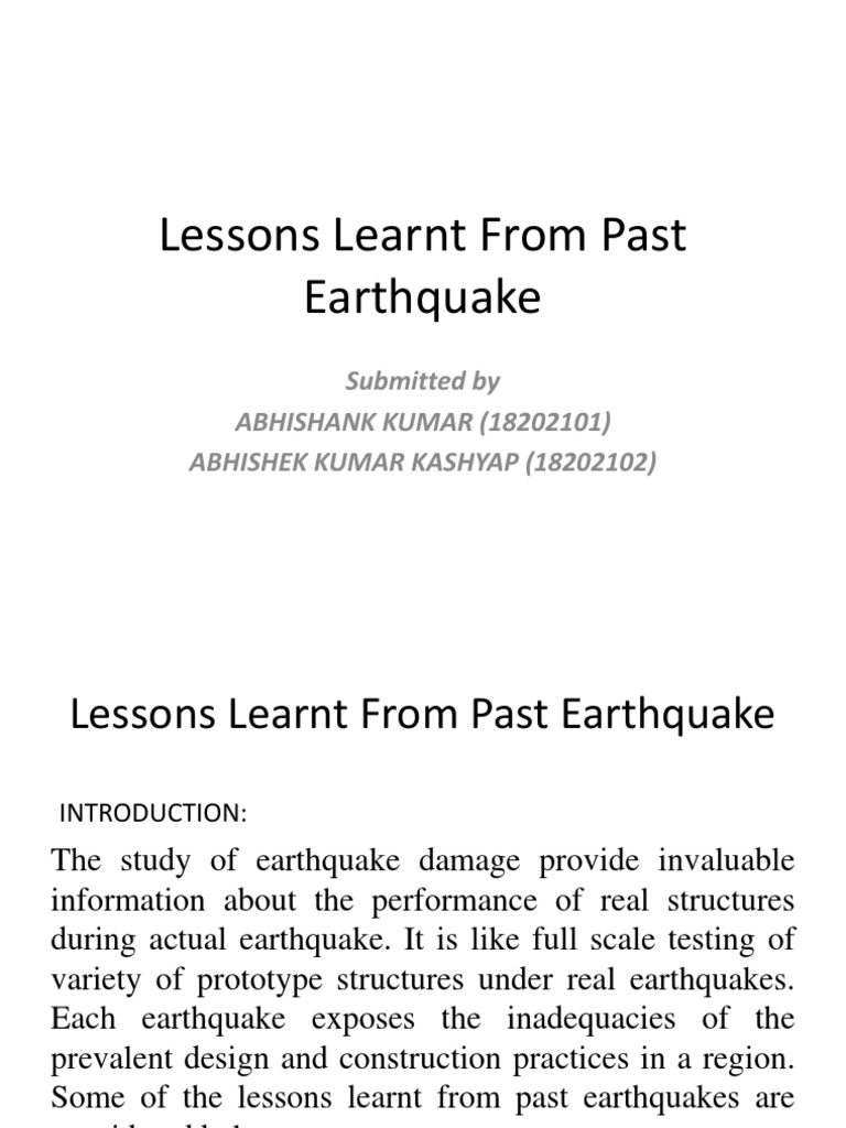 Lessons Learnt From Past | PDF