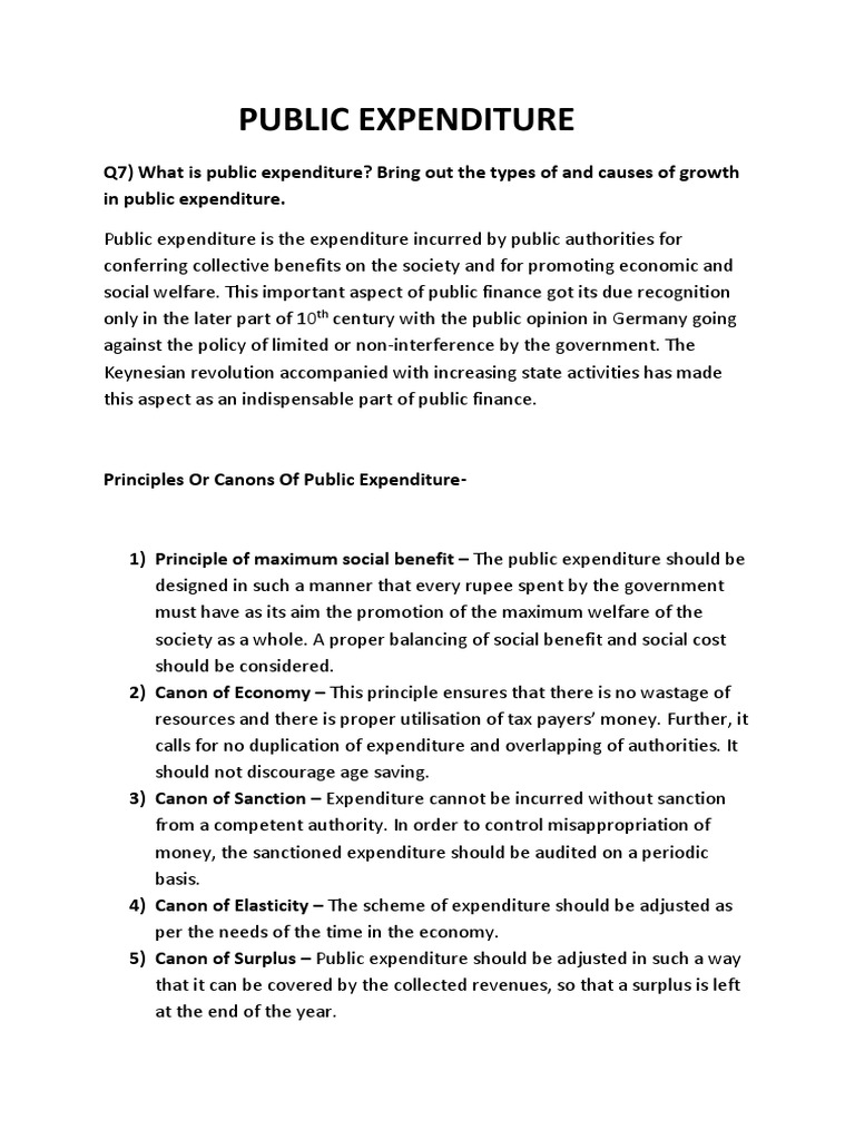 Public Expenditure | PDF | Public Finance | Economic Growth