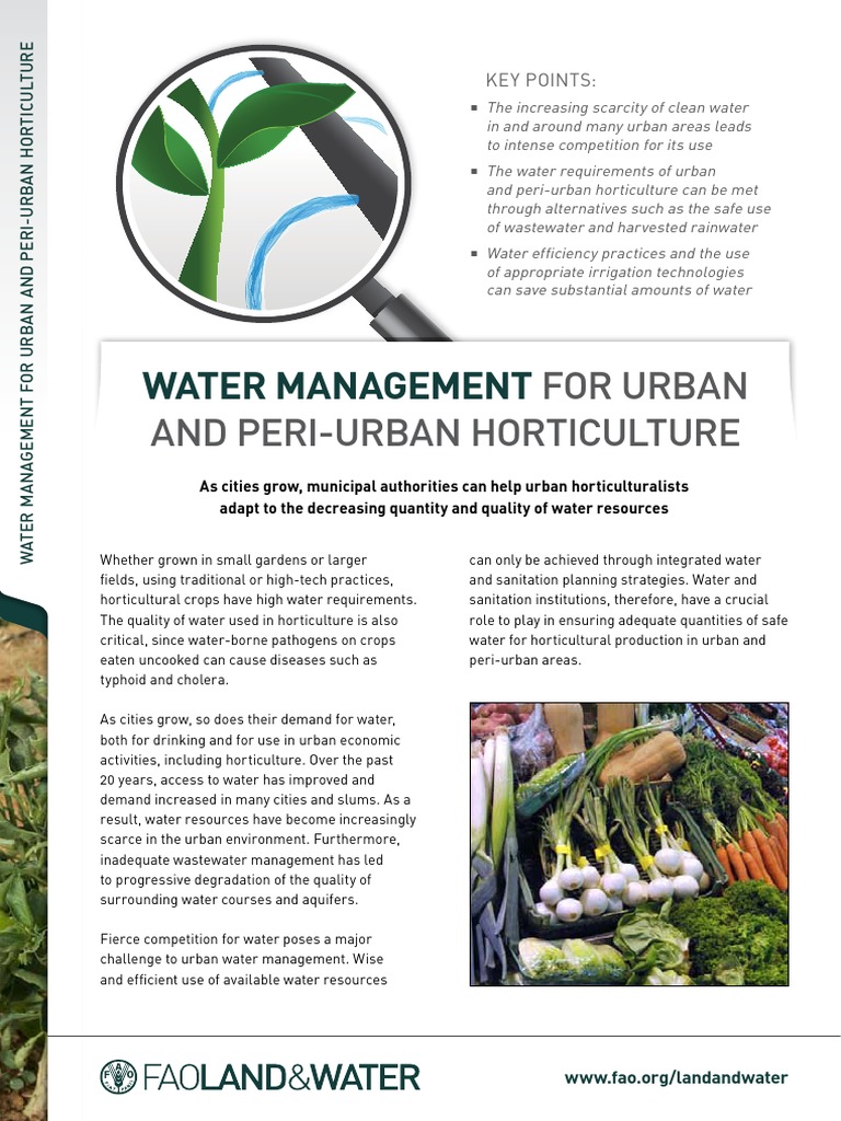 Water Management: For Urban and Peri-Urban Horticulture | PDF | Water ...