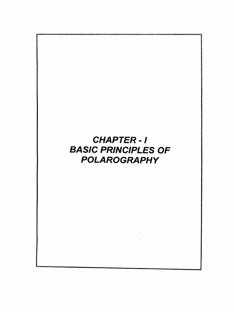 Chapter - I Basic Principles of Polarography | PDF | Diffusion ...