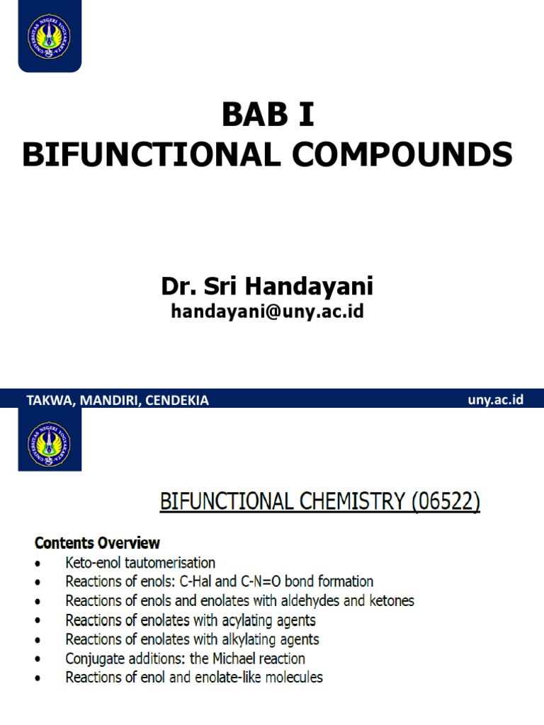 Bifunctional Compounds Chapter by Dr. Sri Handayani | PDF