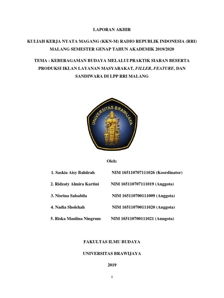 Laporan KKN Cover-1 | PDF