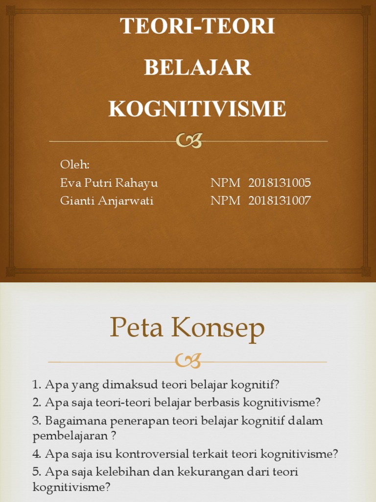 Teori-Teori Belajar Kognitivisme | PDF