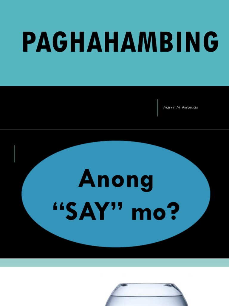PAGHAHAMBING | PDF
