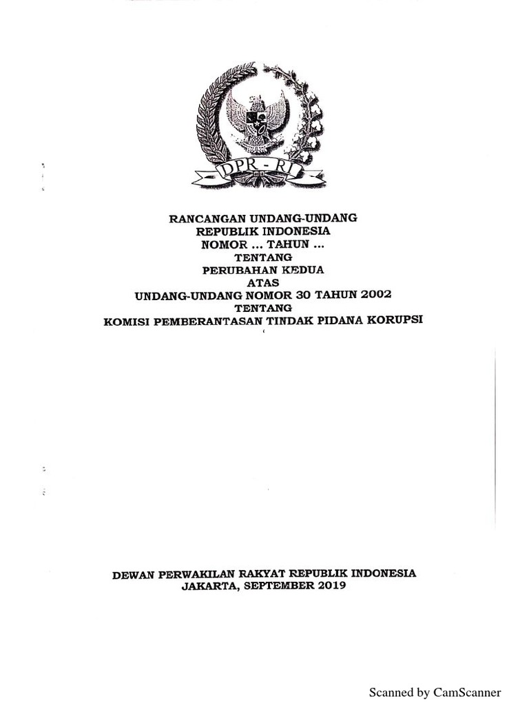 REVISI UU NO 30 THN 2002 TTG KPK PDF | PDF