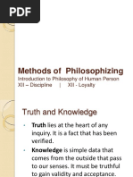 Lesson 2 - METHODS OF PHILOSOPHIZING | PDF | Argument | Knowledge