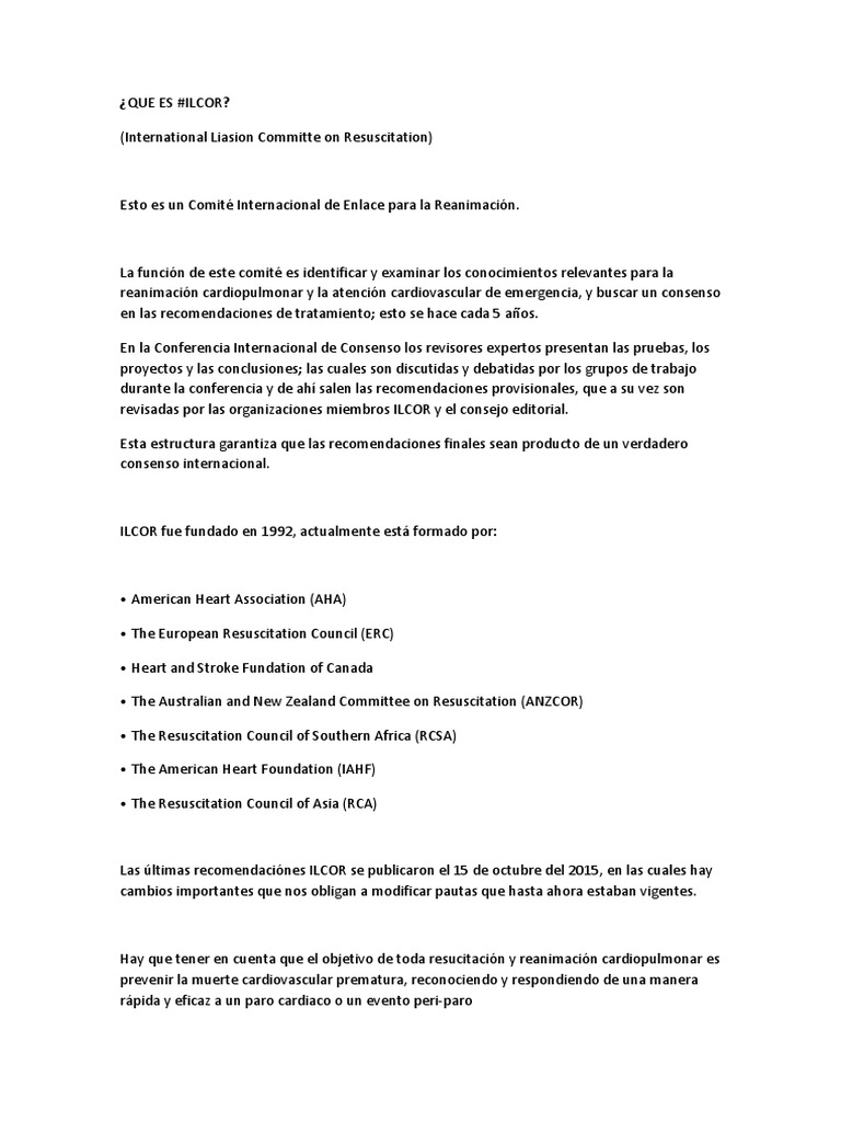 Qué Es ILCOR? | PDF