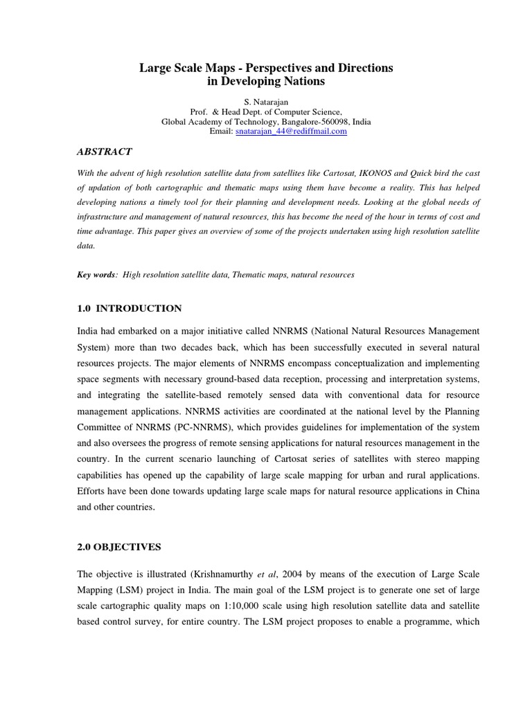 Large Scale Maps Prespective and Directions in Developing Nations PDF ...