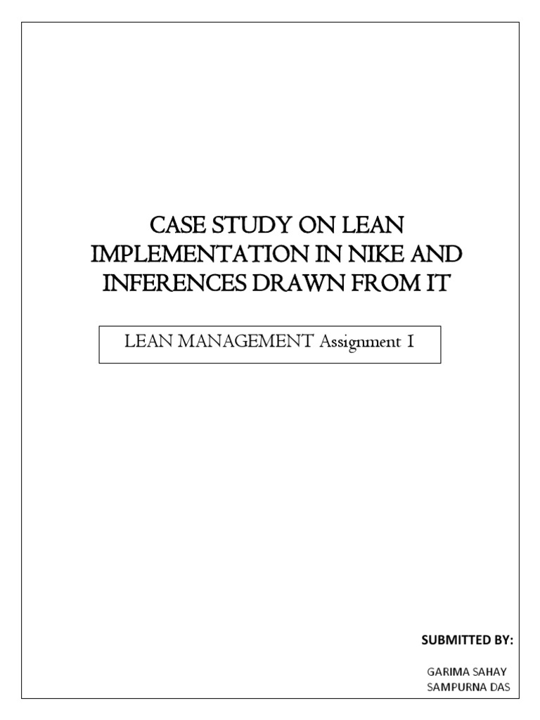 Case Study On Lean Implementation in Nike and Inferences Drawn From It | PDF | Lean ...
