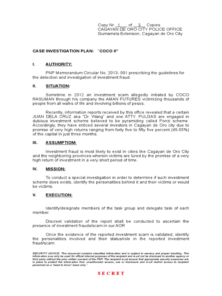 Ciplan Format | Classified Information | Secrecy