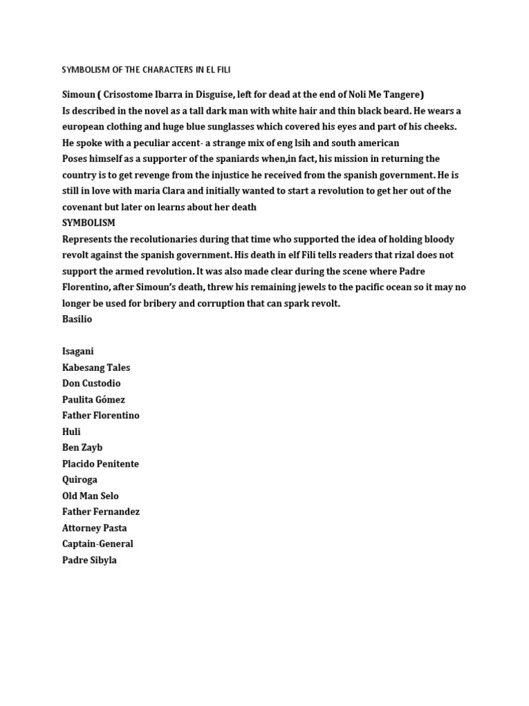 El Fili Characters | PDF