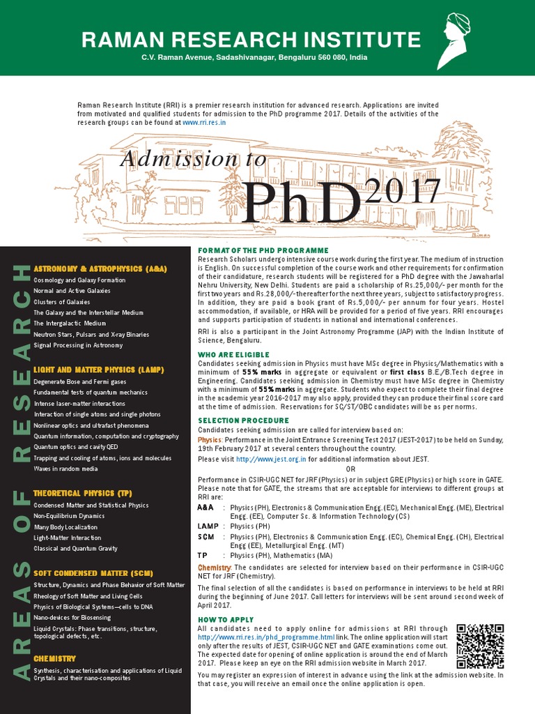 2017RRI PHD Poster | PDF | Quantum Mechanics | Physics