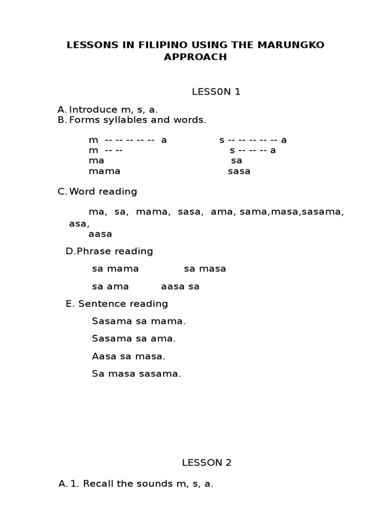 Marungo: An Introduction to Filipino Pronunciation and Basic Literacy ...