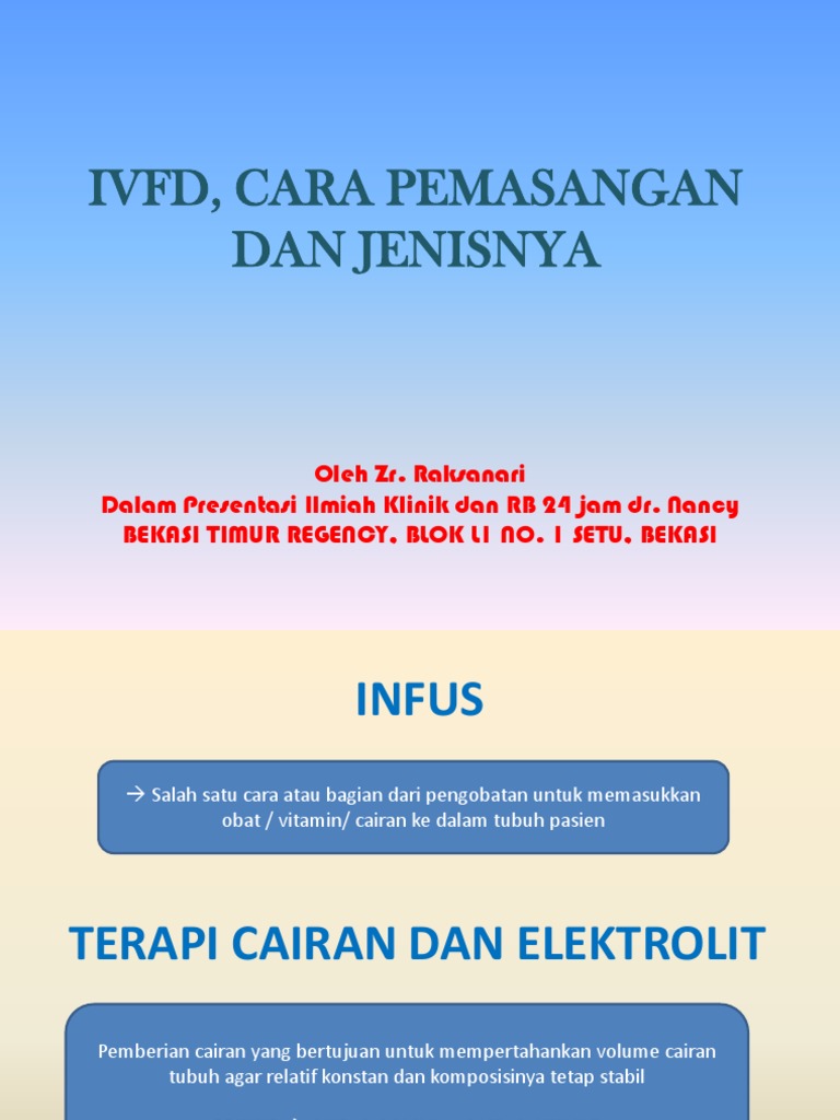 Ivfd, Cara Pemasangan Dan Jenisnya | PDF