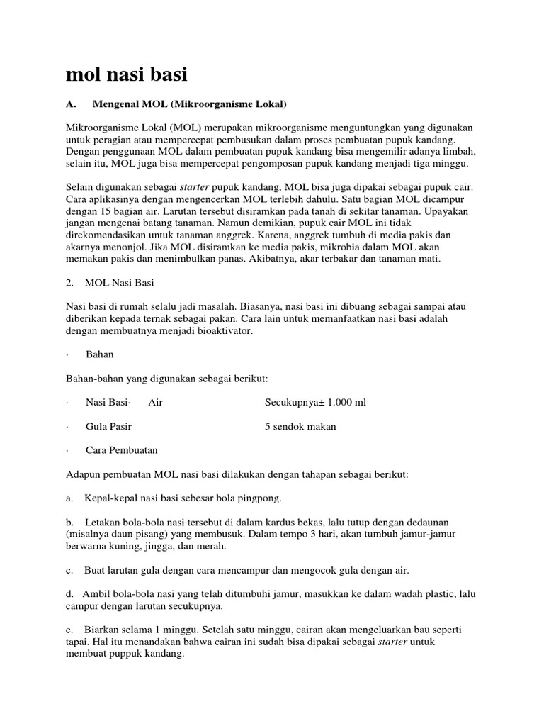 Mol Nasi Basi | PDF | Teknologi & Rekayasa