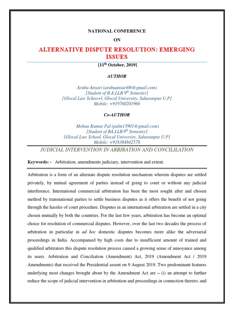 Adr Abstract | PDF | Alternative Dispute Resolution | Arbitration
