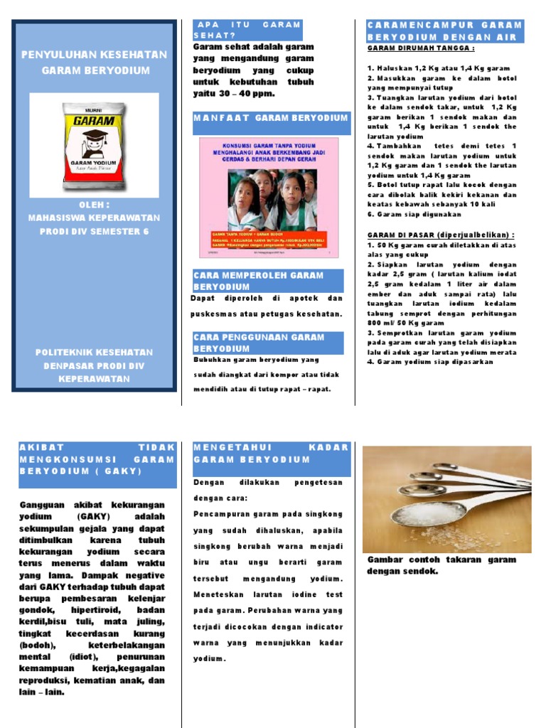 Pengenalan Garam Beryodium dan Pentingnya Kadar Yodium yang Cukup dalam ...