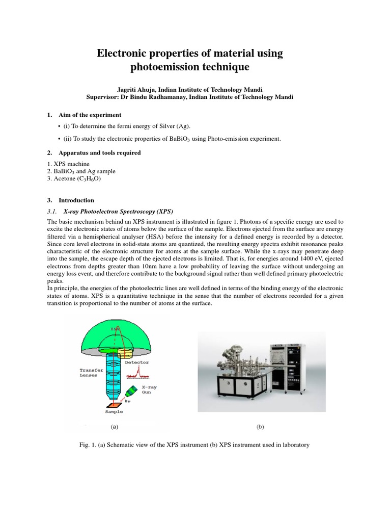 Xps Report | PDF | X Ray Photoelectron Spectroscopy | Photoelectric Effect