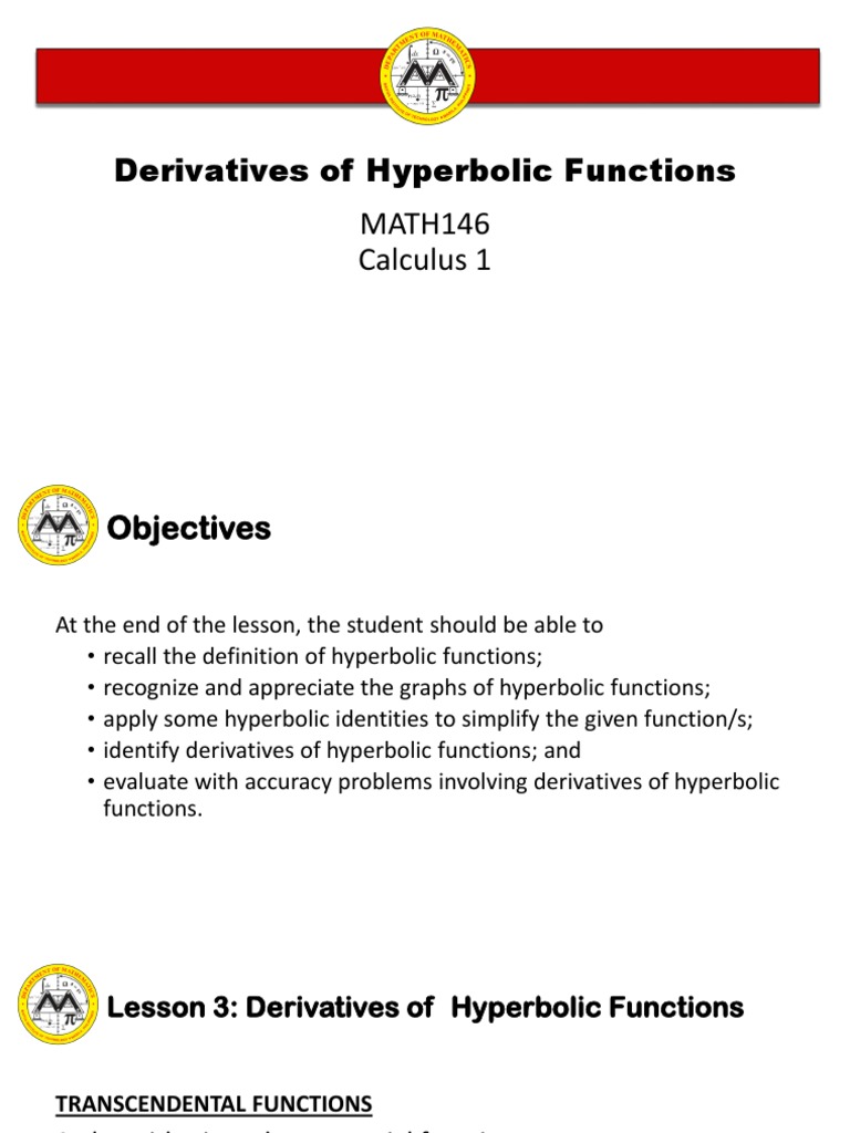 Derivatives of Hyperbolic Functions | PDF | Function (Mathematics) | Derivative