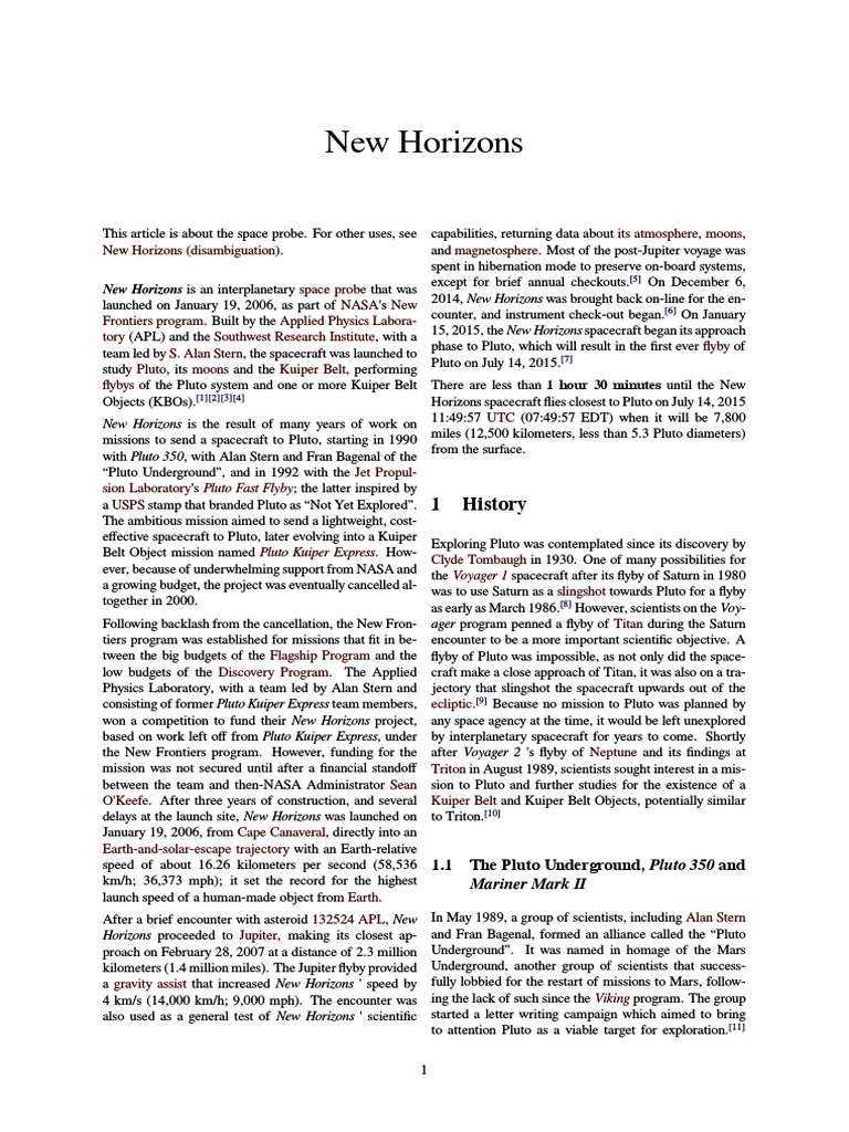 New Horizons PDF | PDF | Pluto | Solar System