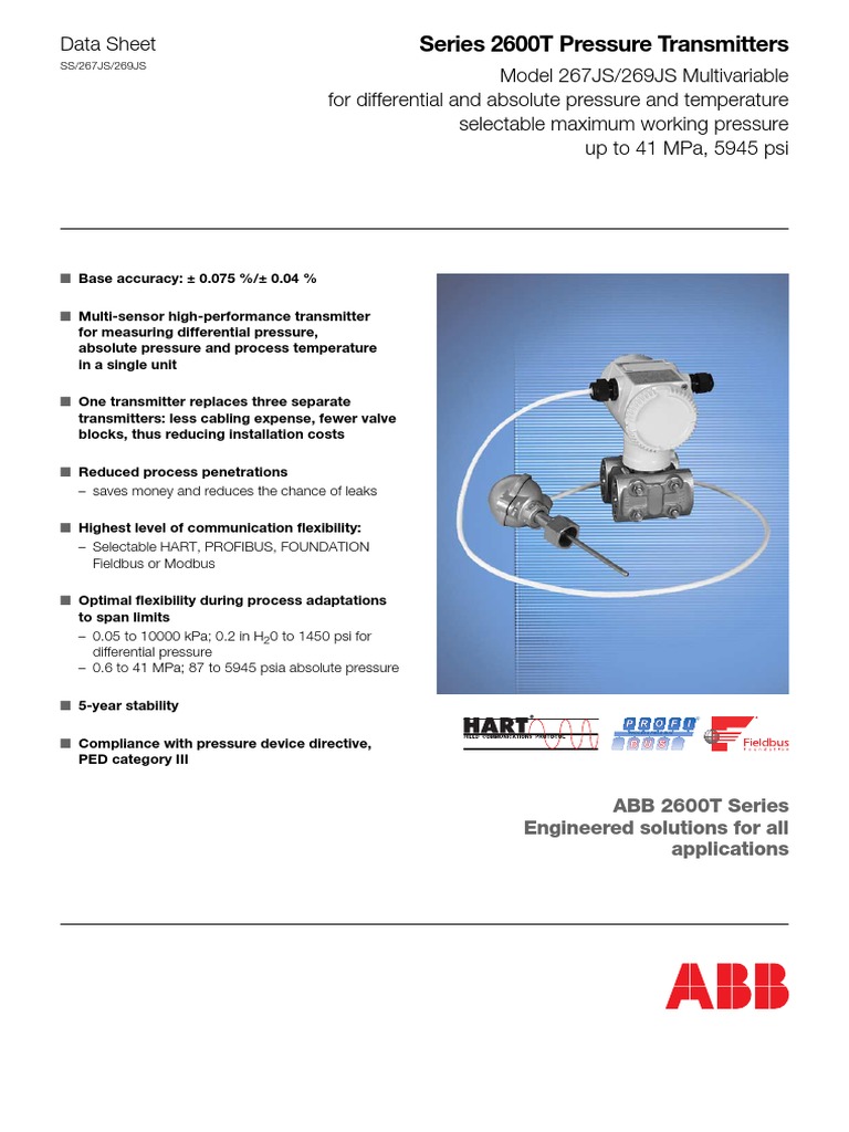 ABB Transmitter | PDF | Pressure Measurement | Power Supply