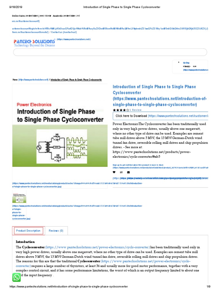 Single Phase Cycloconverter Overview | PDF | Rectifier | Alternating ...