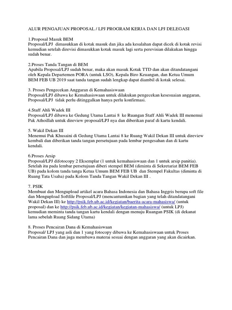 Alur Pengajuan Proposal Dan LPJ | PDF