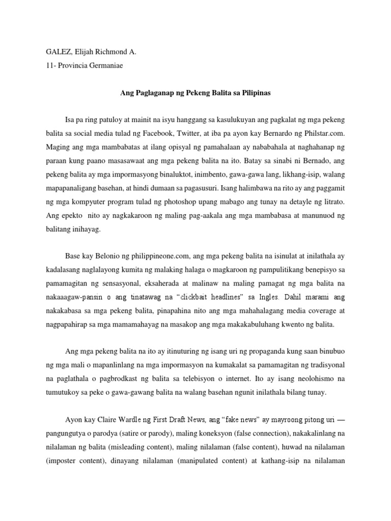 Filipino Sanaysay | PDF