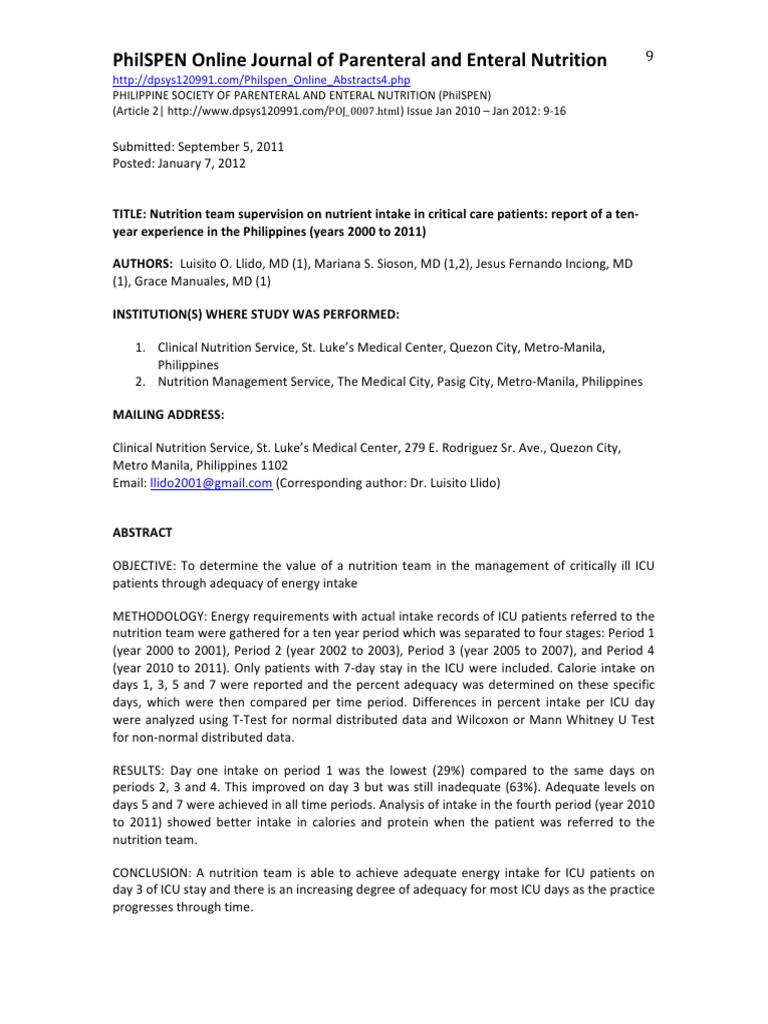 02 NST Icu Intake 0007 | PDF | Intensive Care Medicine | Food Energy