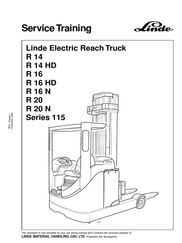 Linde R14 WL - 115 - EN - 0609 | PDF | Electric Motor | Brake
