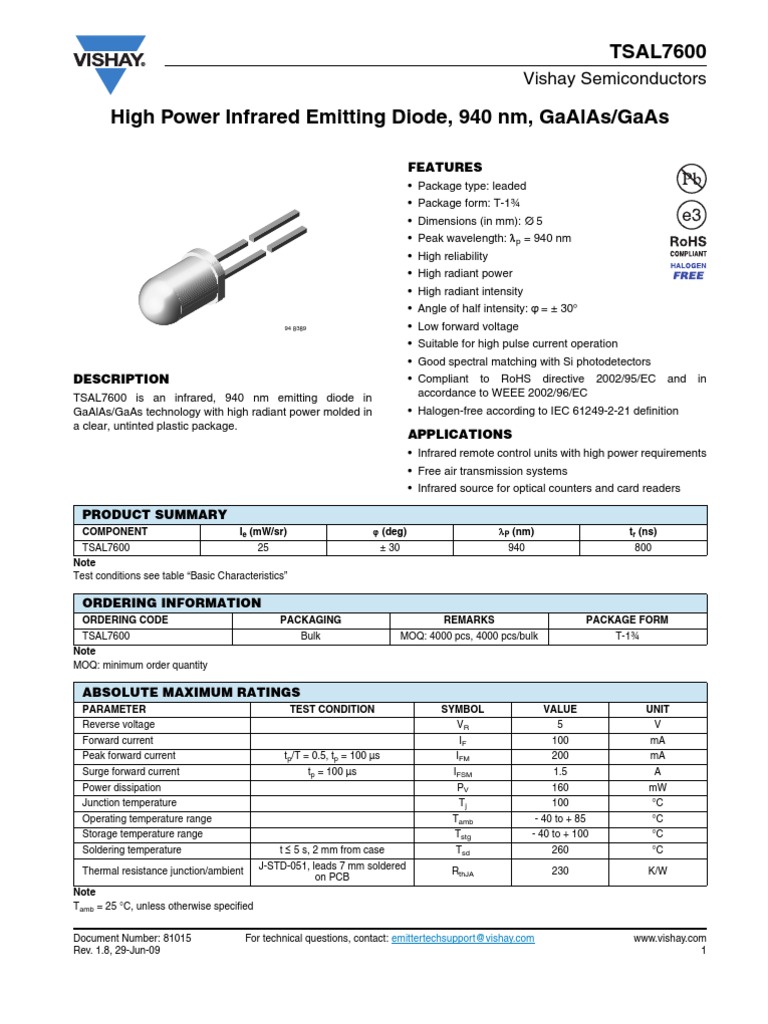 Infrared Diode for High Power Use | PDF