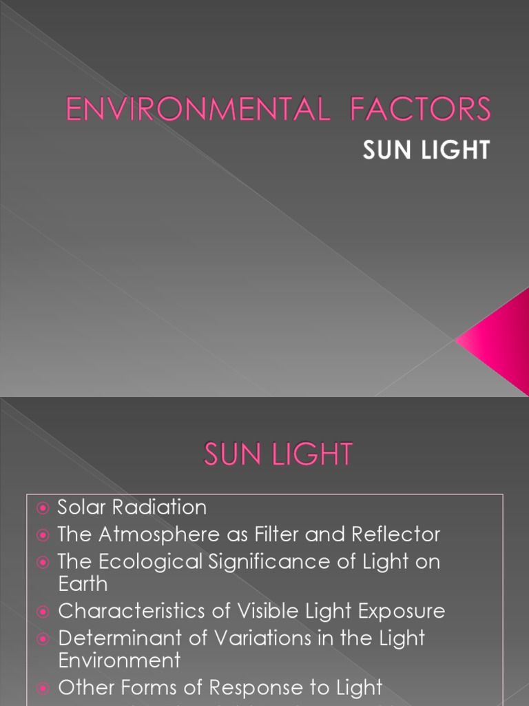 04.ENVIRONMENT FACTORS (Light) | PDF | Light | Photosynthesis