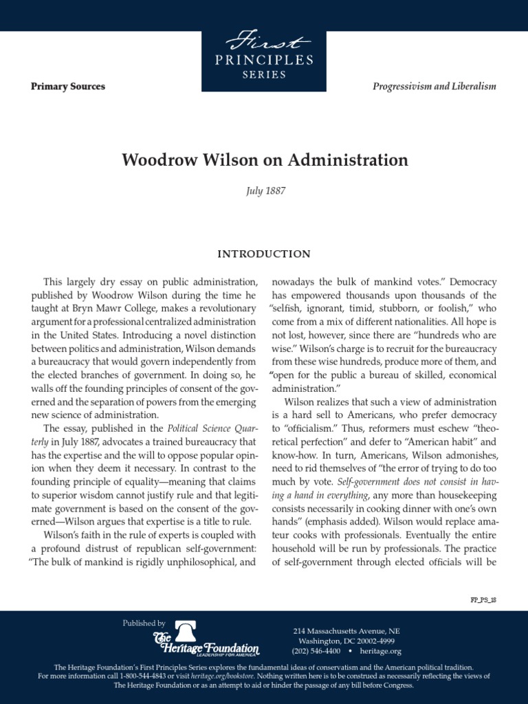 "The Study of Administration" PDF | PDF | Public Administration ...
