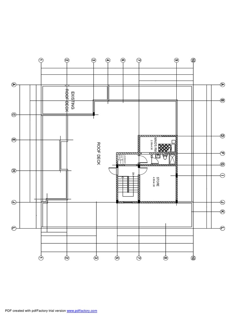Floor plan layout of a multi-purpose residential building with labeled ...