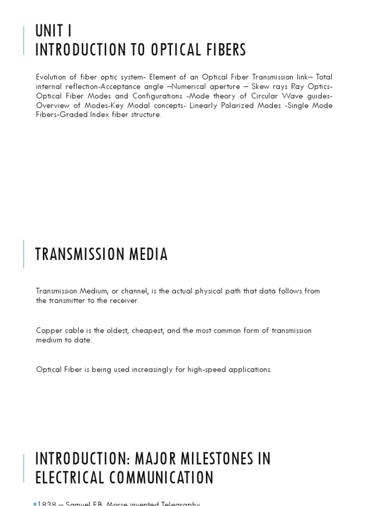 OCN Unit - 1 | PDF | Optical Fiber | Polarization (Waves)
