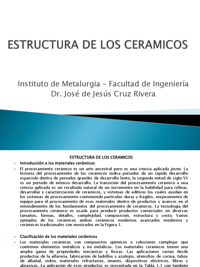 Estructura de Los Ceramicos | PDF | Complejo de Coordinación | Enlace ...