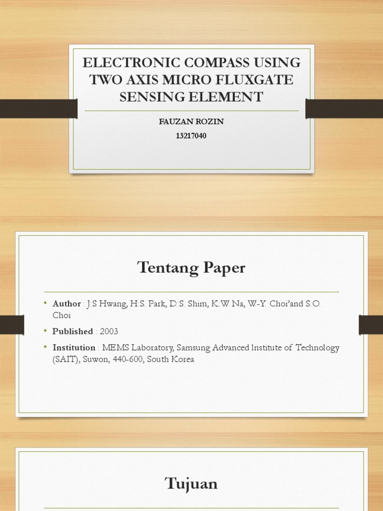 Electronic Compass Using Two-Axis Micro Fluxgate Sensing Element - JS. Hwang - HS. Park - DS ...