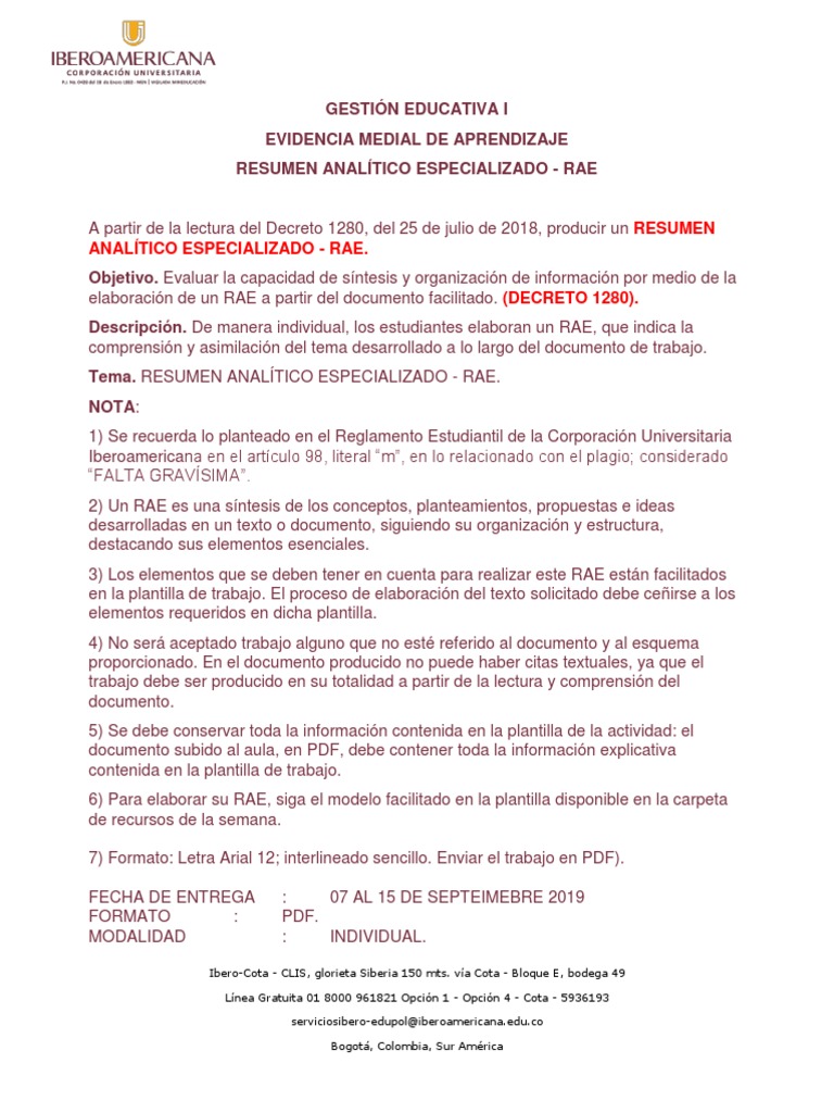 Formato Rae | PDF | Evaluación | Bogotá